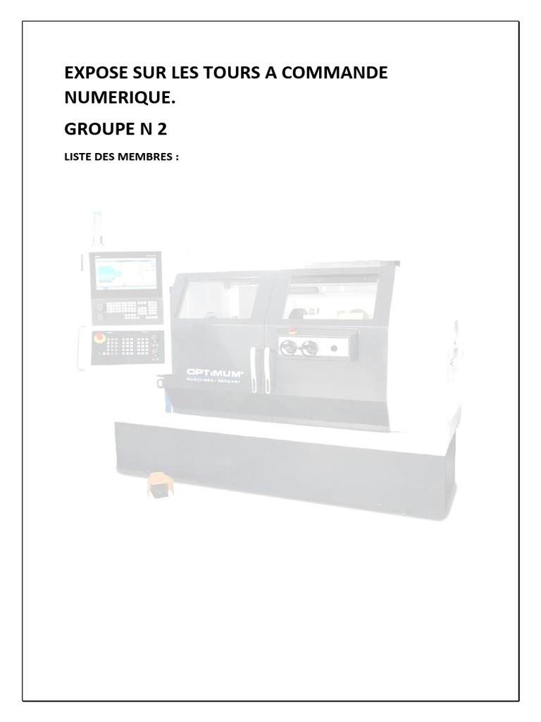 Tours à Commande Numérique : Guide Complet | PDF | Machine-outil à ...