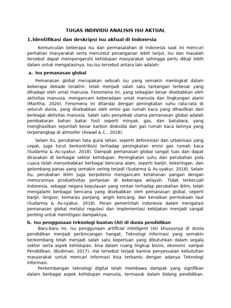 TUGAS INDIVIDU ANALISIS ISU AKTUAL abg | PDF