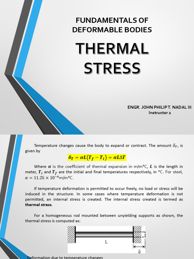 Thermal Stress With Illustrative Problems | PDF | Deformation ...