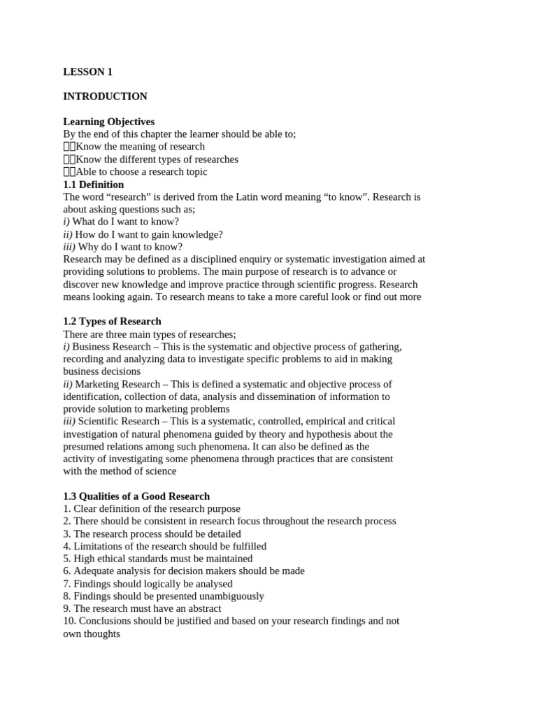 LESSON 1-Research Methods | PDF | Knowledge | Scientific Method