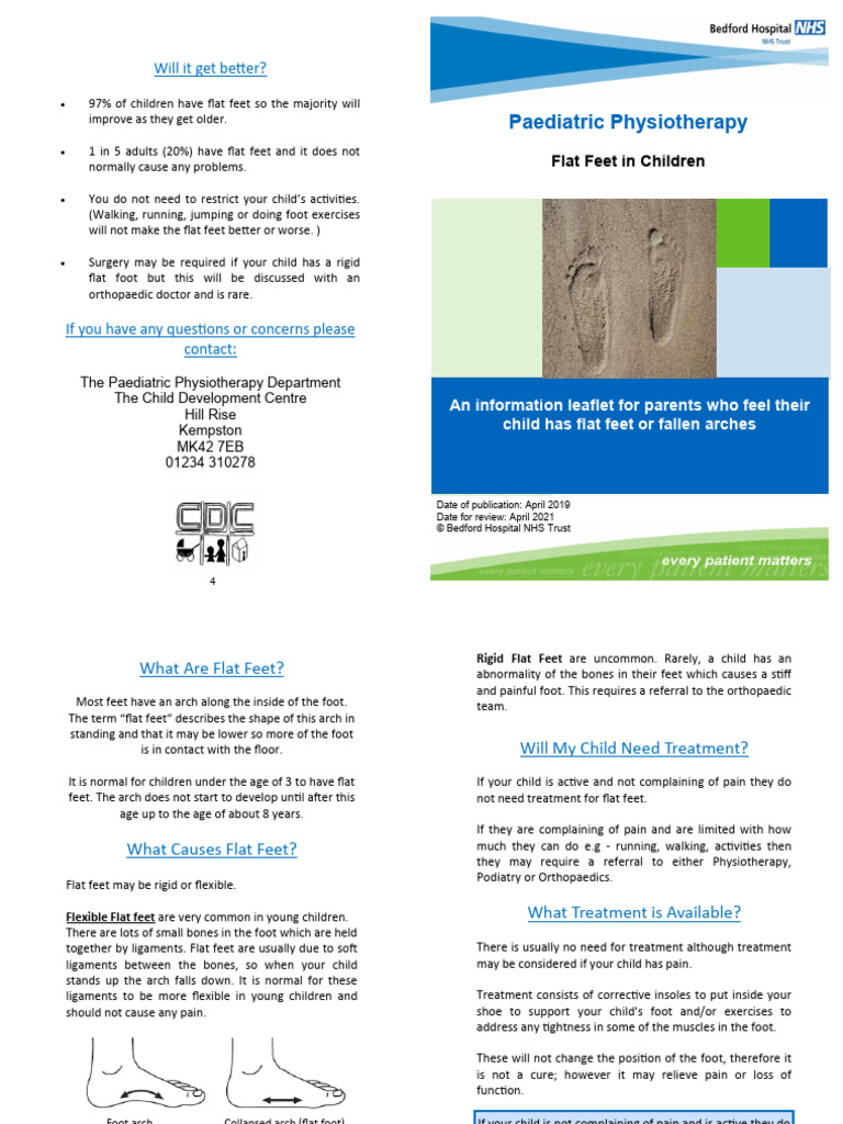 BHT Flat Feet Leaflet | PDF | Foot | Musculoskeletal System