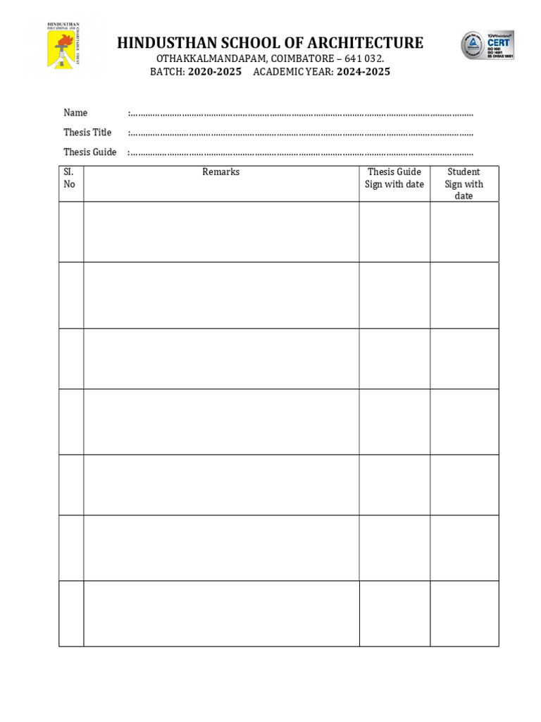 Thesis Discussion Form 2025 | PDF