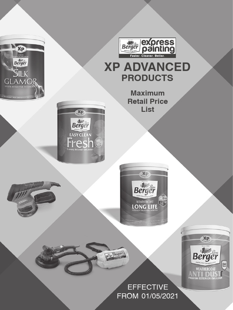 Berger Paints Price List 2025 | PDF | Paint | Manufactured Goods
