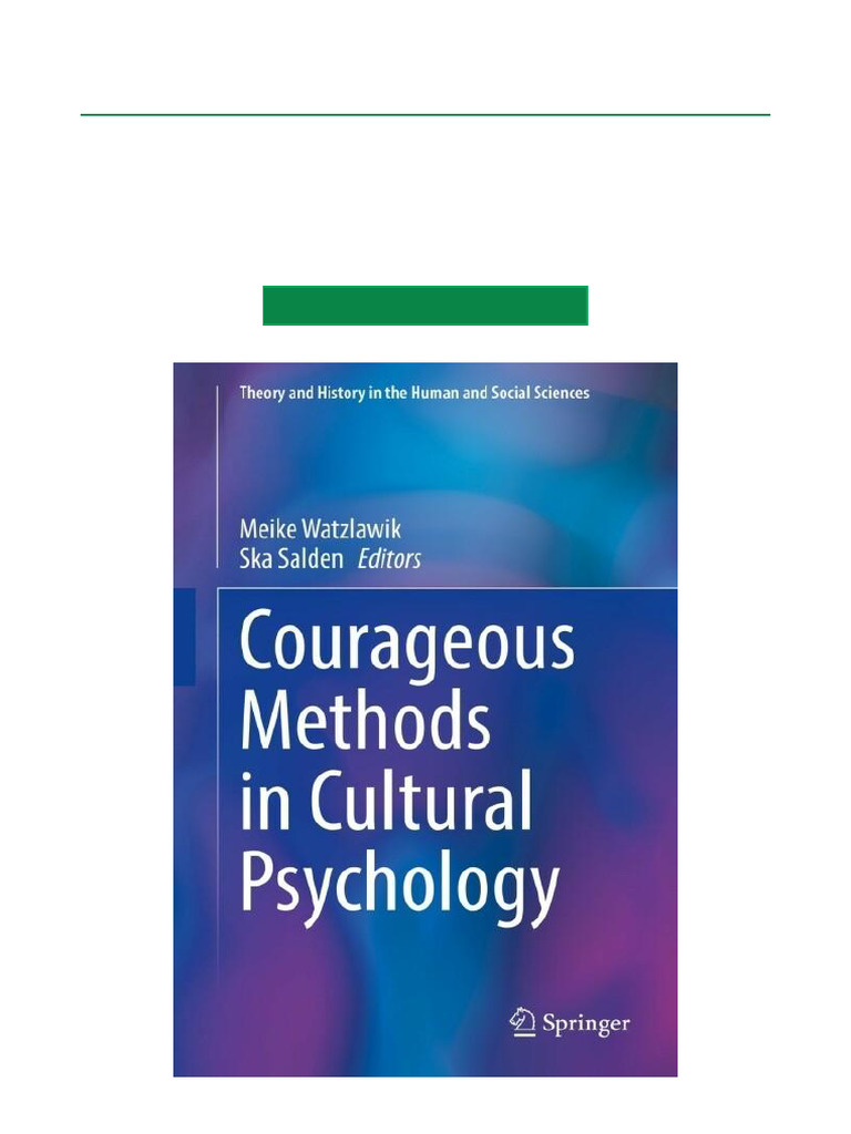 Courageous Methods in Cultural Psychology Reference Book Download | PDF ...