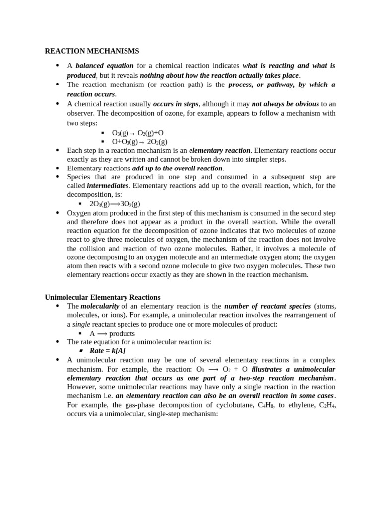 RXN Mechanism & Enzyme Catalysis | PDF | Enzyme Kinetics | Enzyme