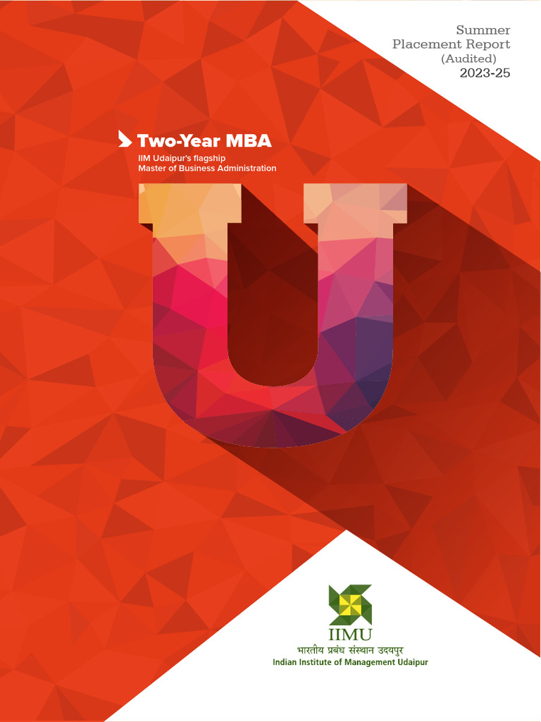 IIMU - Summer Placement Report (Audited) 2023-25 DRAFT1 | PDF | Private Sector | Business