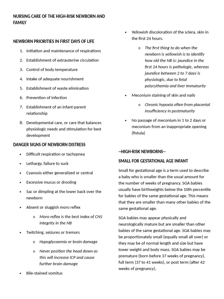 High-Risk Newborn Care Guidelines | PDF | Childbirth | Preterm Birth