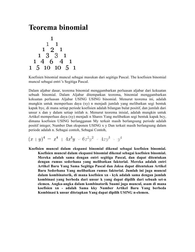 Teorema Binomial | PDF