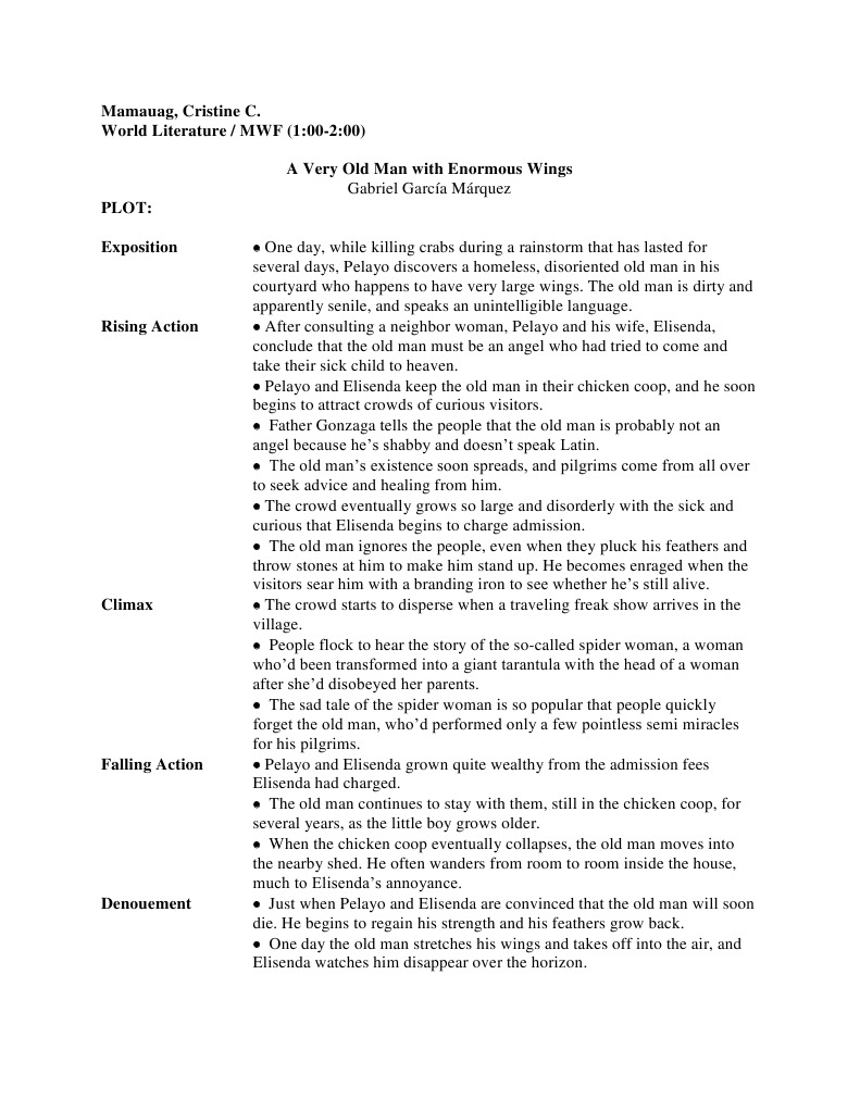 A Very Old Man With Enormous Wings | PDF