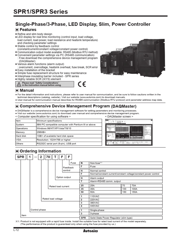 Autonics_SPR1_Series_Data_Sheet | PDF | Power Supply | Computer Program