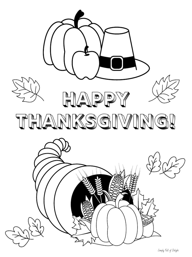 Happy Thanksgiving Coloring Page | PDF