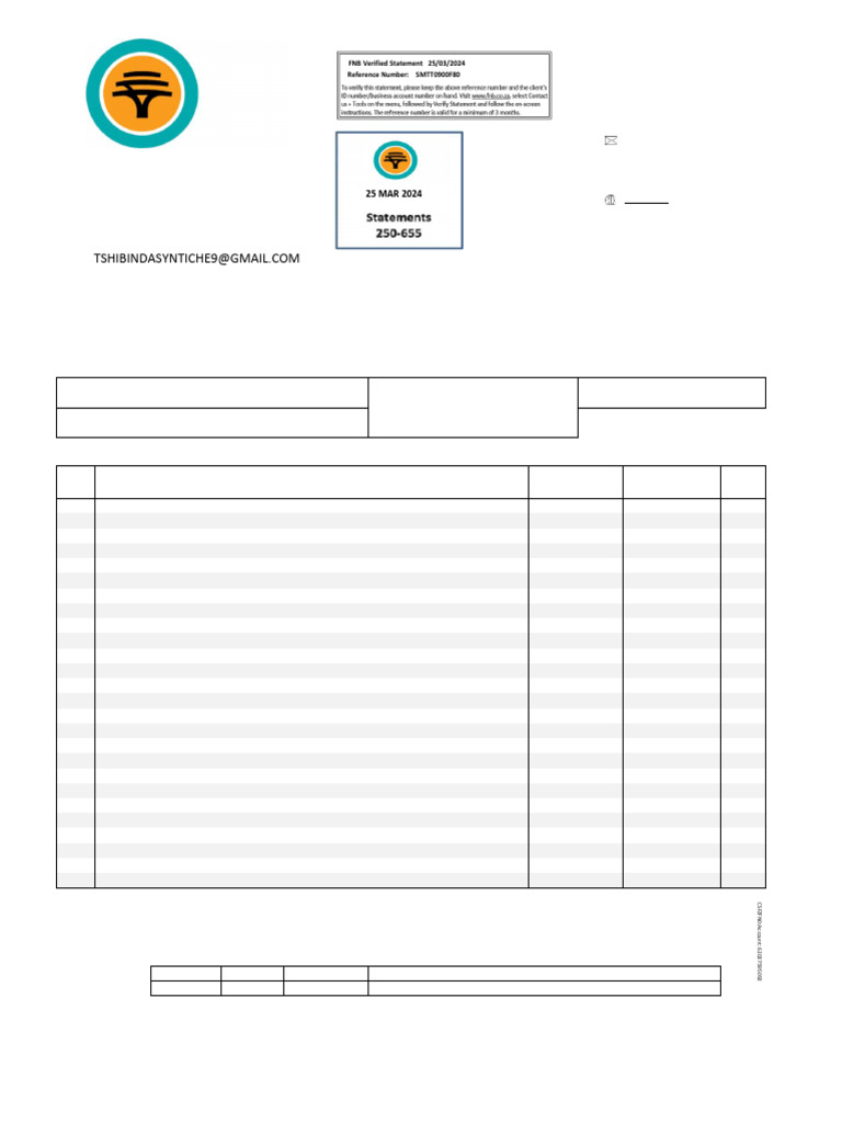 FNB Branch Codes and Transactions Summary | PDF | Credit Card | Point ...