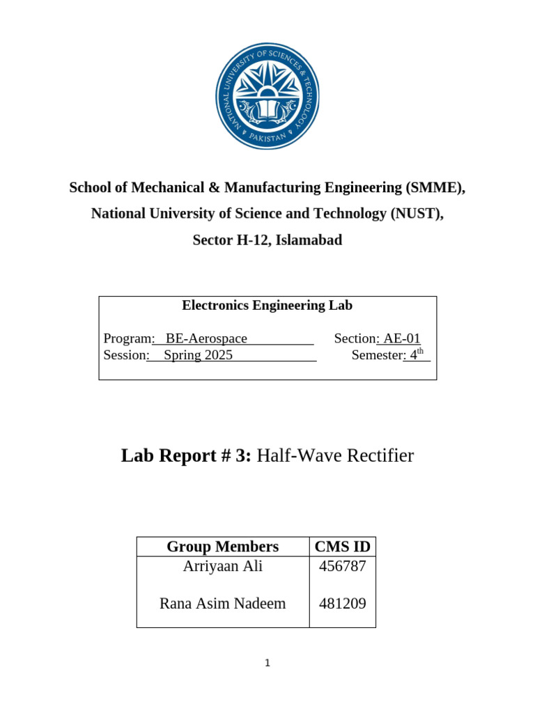Electronics LR 3 Half-Wave Rectification | PDF | Rectifier | Electrical Engineering