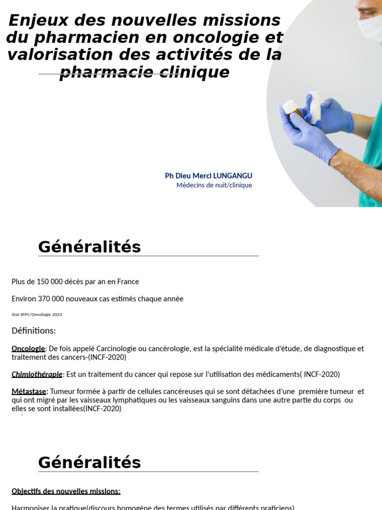 Présentation Cancer Unikin 2024 | PDF | Oncologie | Cancer