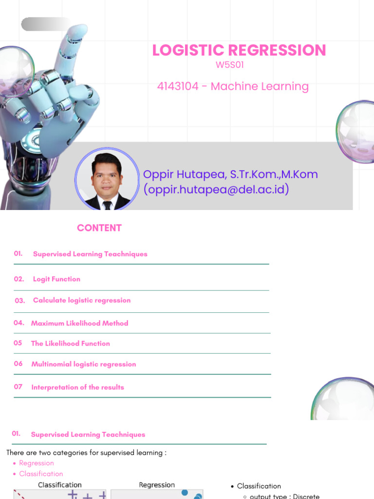 W5S01 - PM-Logistic Regression | PDF | Logistic Regression | Regression Analysis