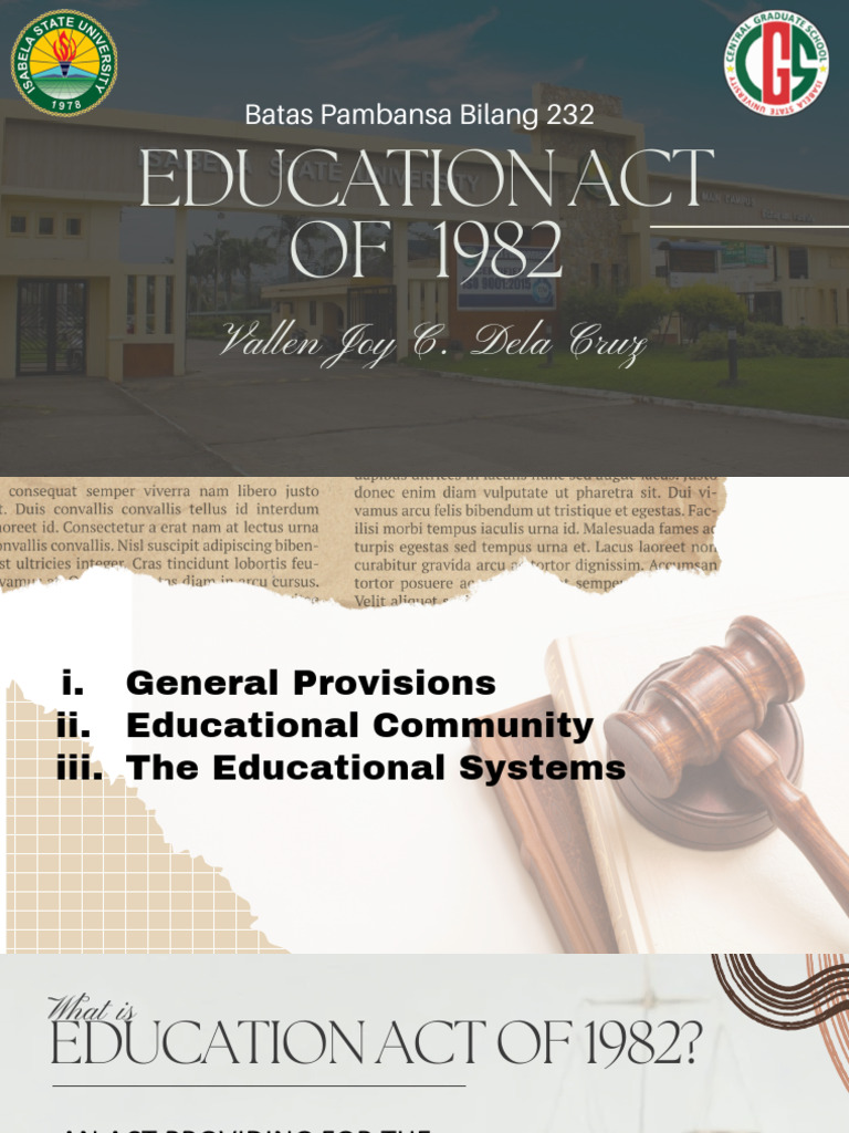 General Provisions Educational Community The Educational Systems | PDF ...