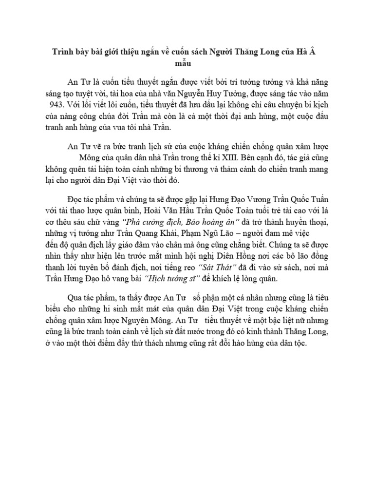 top-50-mau-trinh-bay-bai-gioi-thieu-ngan-ve-cuon-sach-nguoi-thang-long-cua-ha-an-hay-nhat | PDF