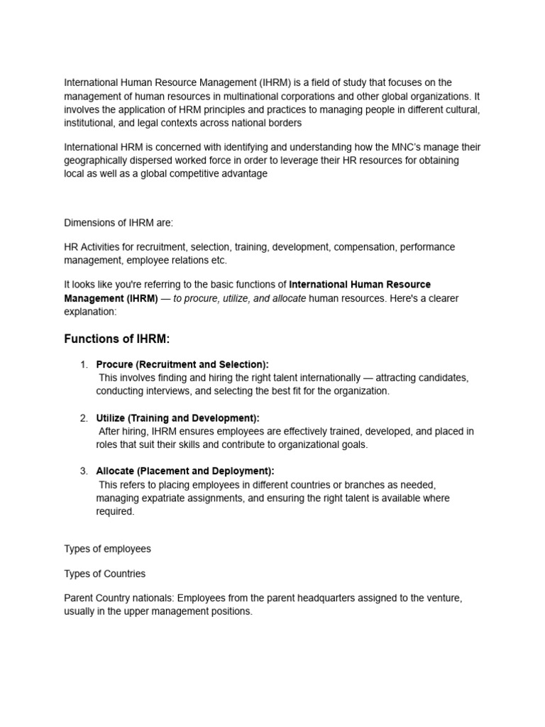 Ihrm | PDF | Human Resource Management | Outsourcing