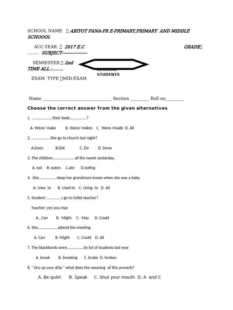 Mid Exam G5 | PDF