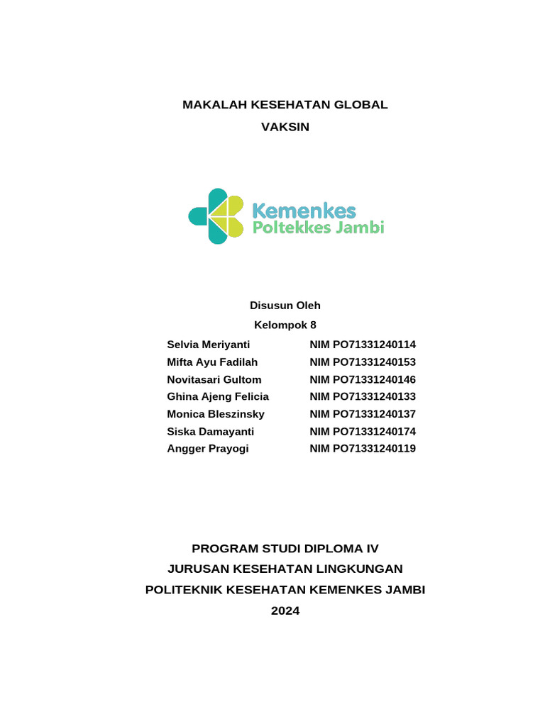 Makalah Vaksin KLP 8-1 | PDF