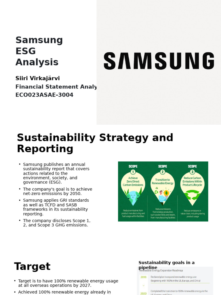 Samsung Inc. ESG Report | PDF | Recycling | Economy And The Environment