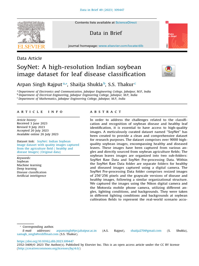 SoyNet A High-Resolution Indian Soybean Image Dataset For Leaf Disease ...