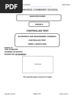 Ems Grade 8 Term 1 Controlled Test Question JTG 2024 | PDF | Debits And ...