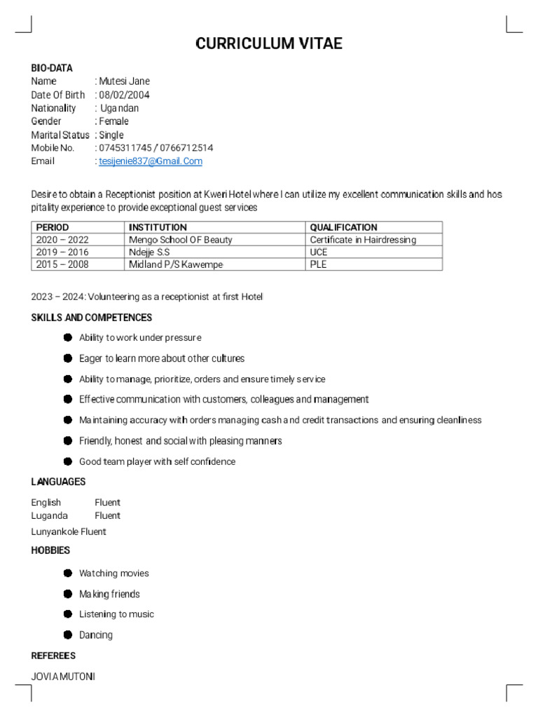 Curriculum Vitae Phoenix | PDF