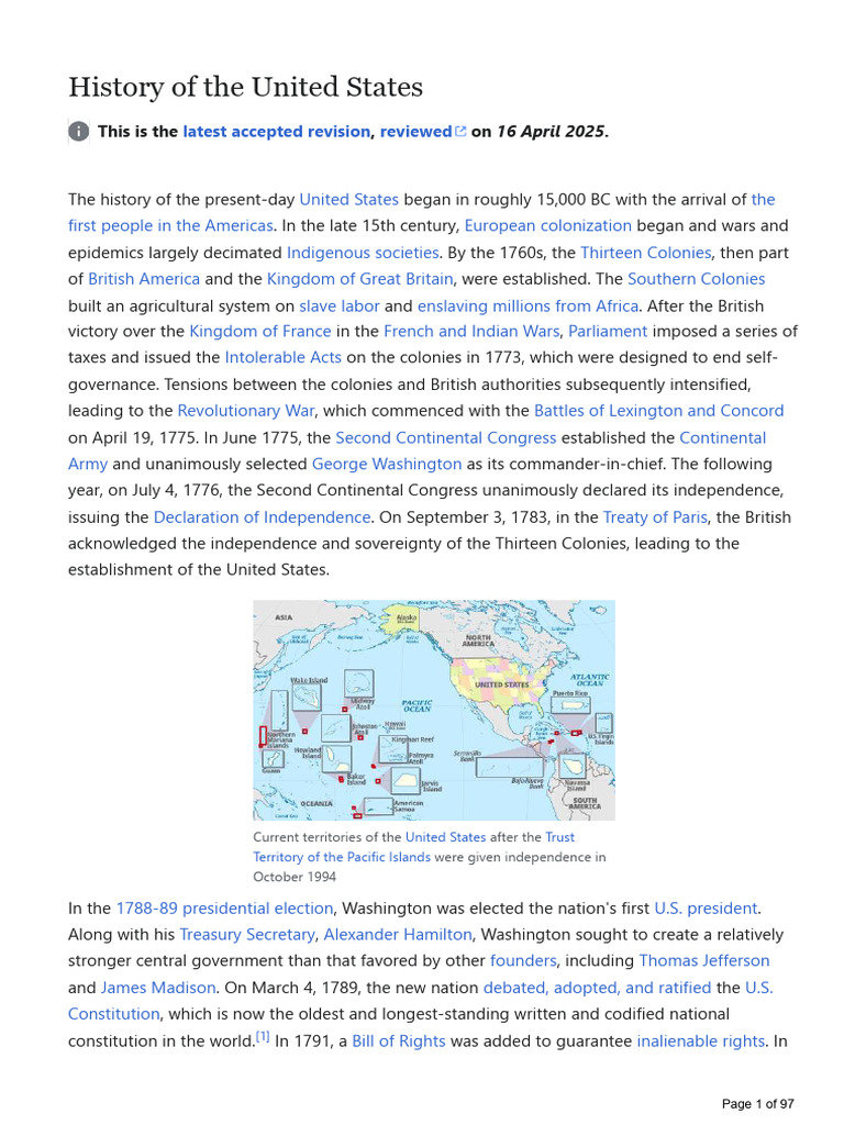 History of The United States | PDF | Thirteen Colonies | Plymouth Colony