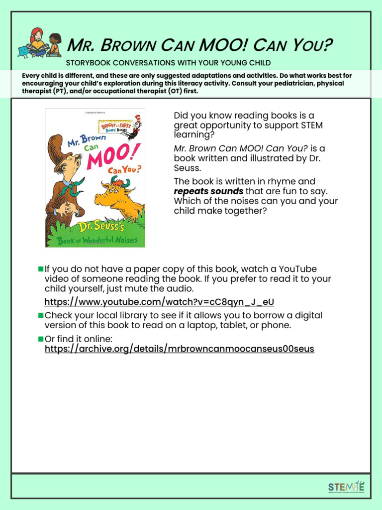 SBC MR Brown Can Moo Can You | PDF | Occupational Therapy | Toys