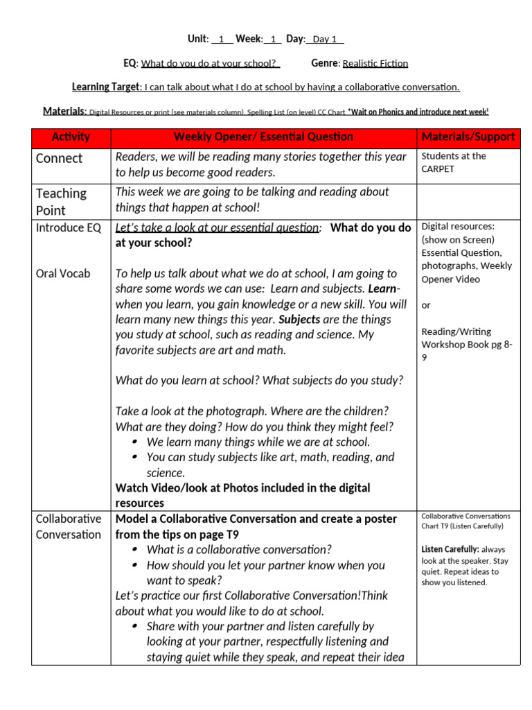 Lesson Plan Reading Wonders | PDF | Reading Comprehension | Vocabulary