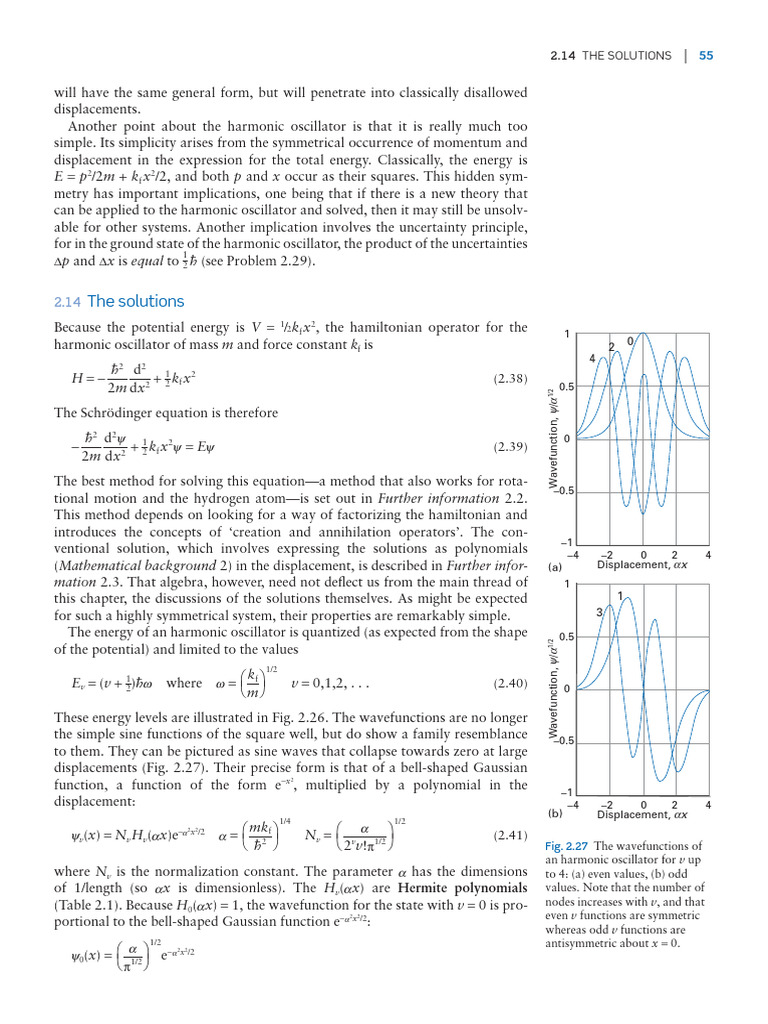 SHO Force Constant and Significance | PDF | Wave Function | Hamiltonian (Quantum Mechanics)