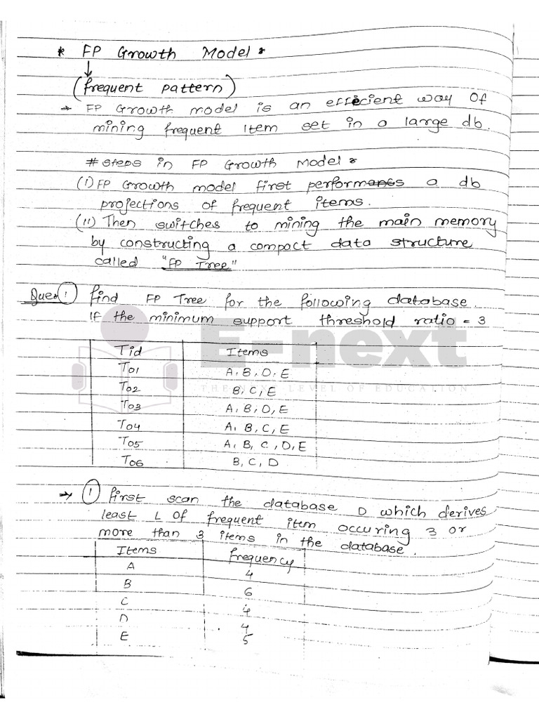 #5 FP (Frequent Pattern) Growth Model (E-Next - In) | PDF