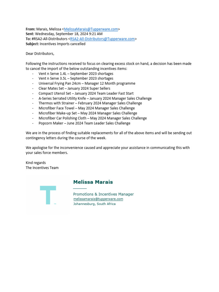 Incentives Update 18.9.2024 | PDF