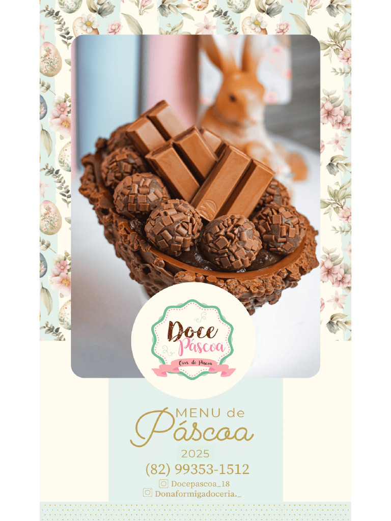 Cardápio Doce Páscoa 2025 | PDF