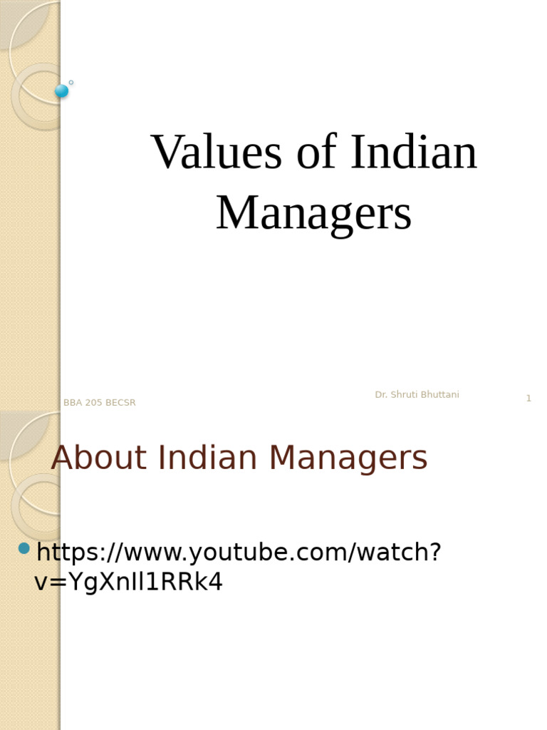 2 Values of Indian Managers | PDF | Psychology | Social Psychology