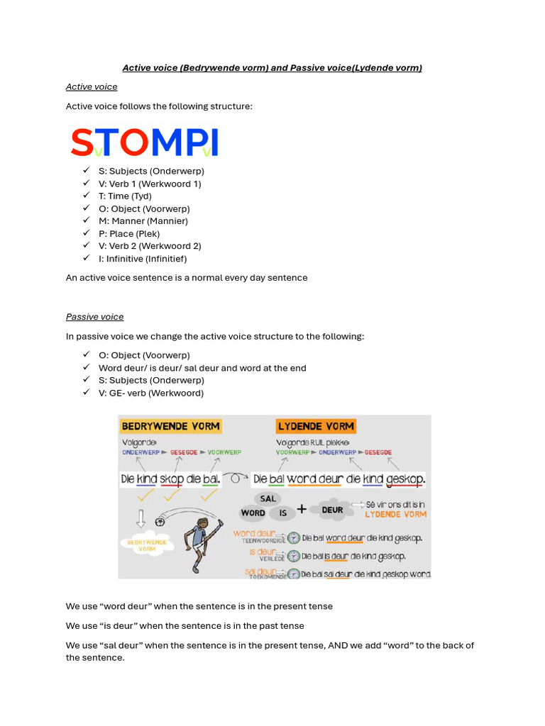 Active and Passive Voice Notes | PDF