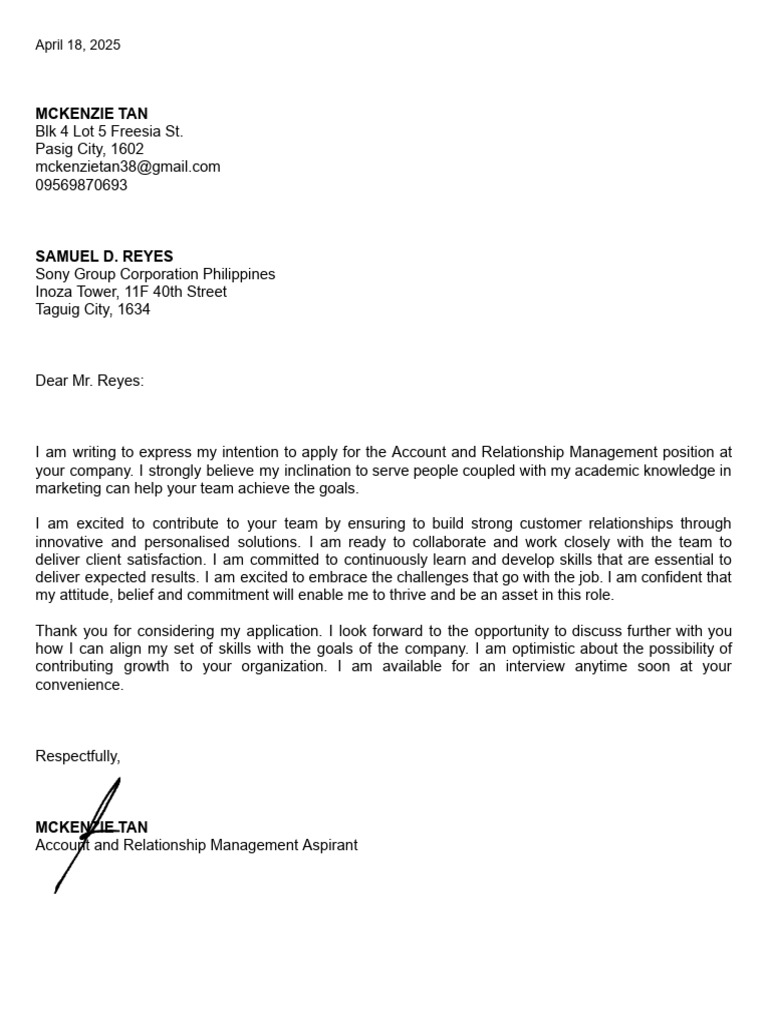 TAN_SA-1-JOB-APPLICATION-LETTER (2) | PDF