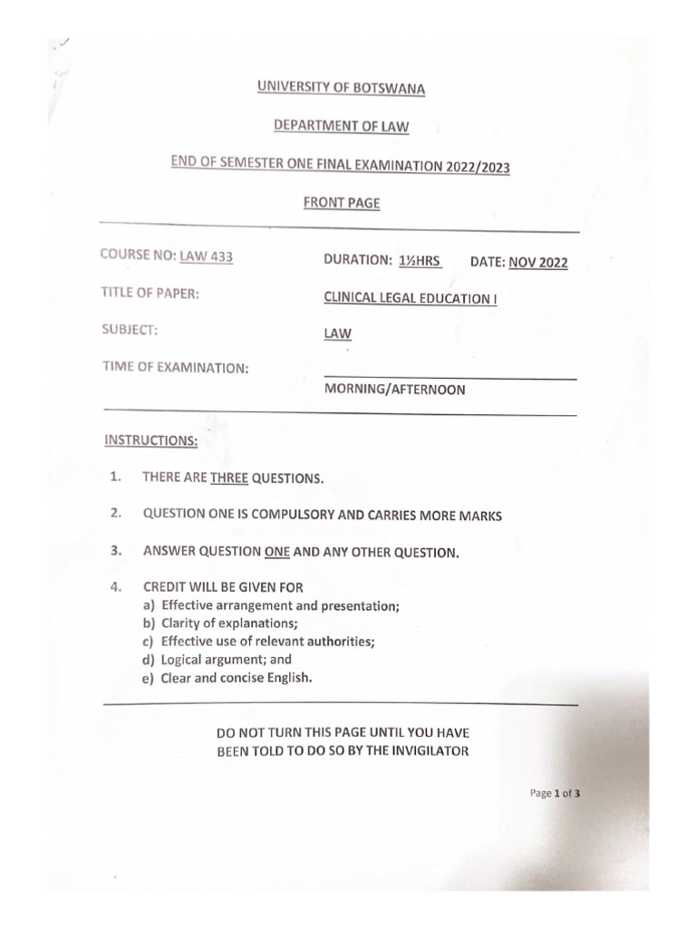 Legal Clinic 1 November 2022 | PDF
