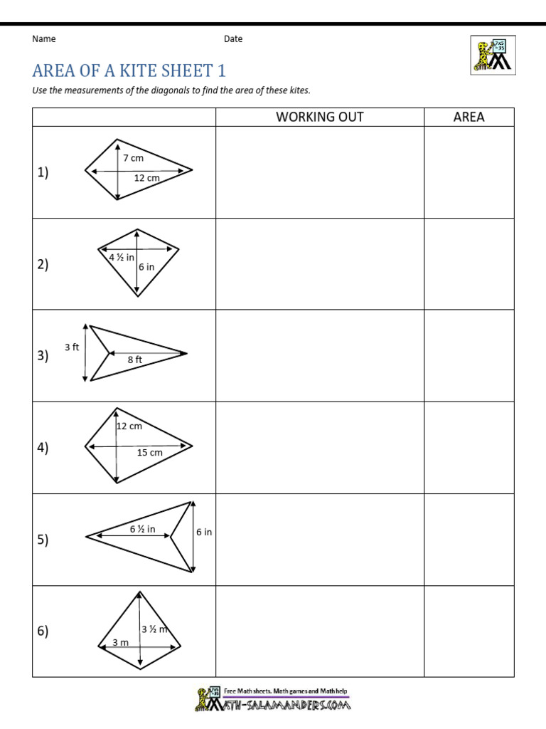 area-of-kite-worksheet-1 | PDF
