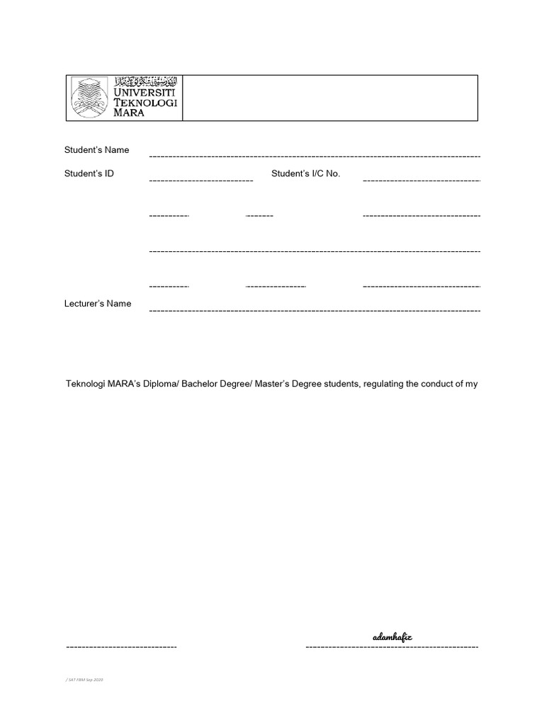 Final Assessment Test Declaration Form-2 | PDF