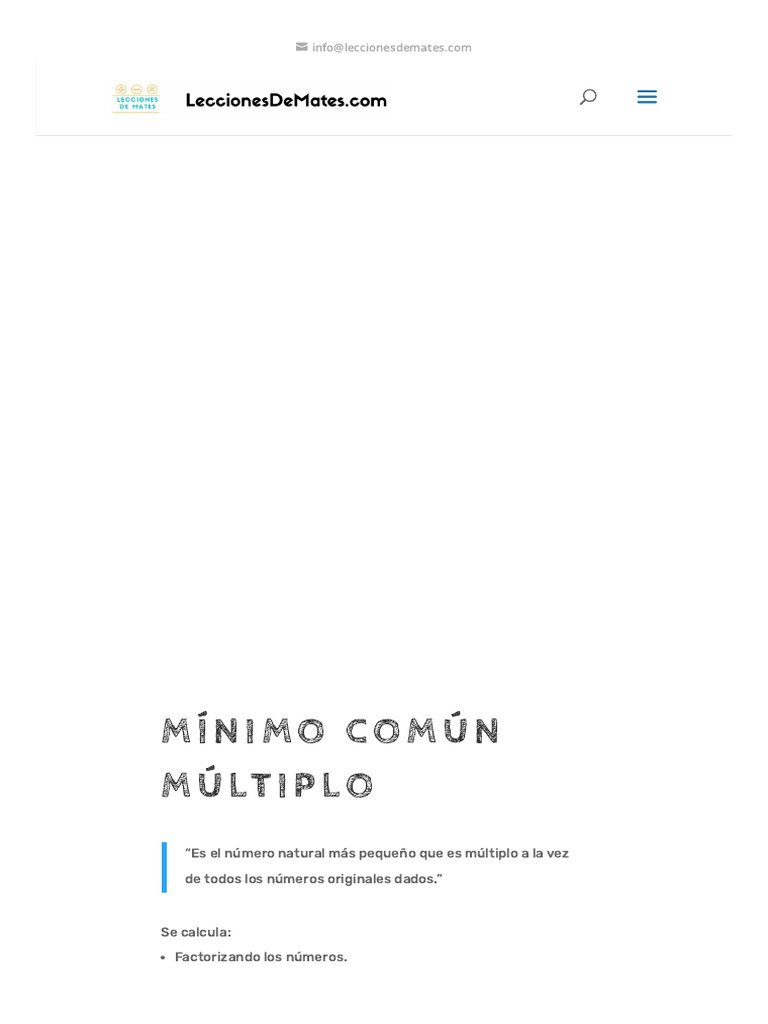 Ejercicios de MCM (Mínimo Común Múltiplo) Resueltos Con SOLUCI-1 | PDF | Teoría de los números ...