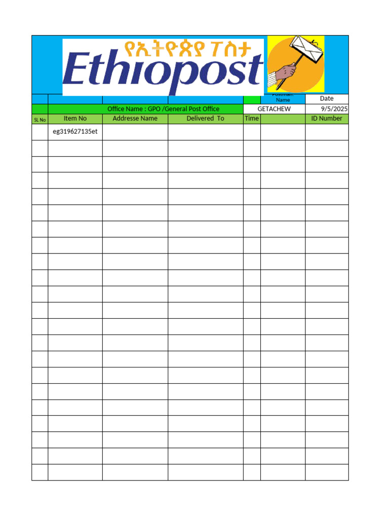 GPO Delivery Log for April 2025 | PDF