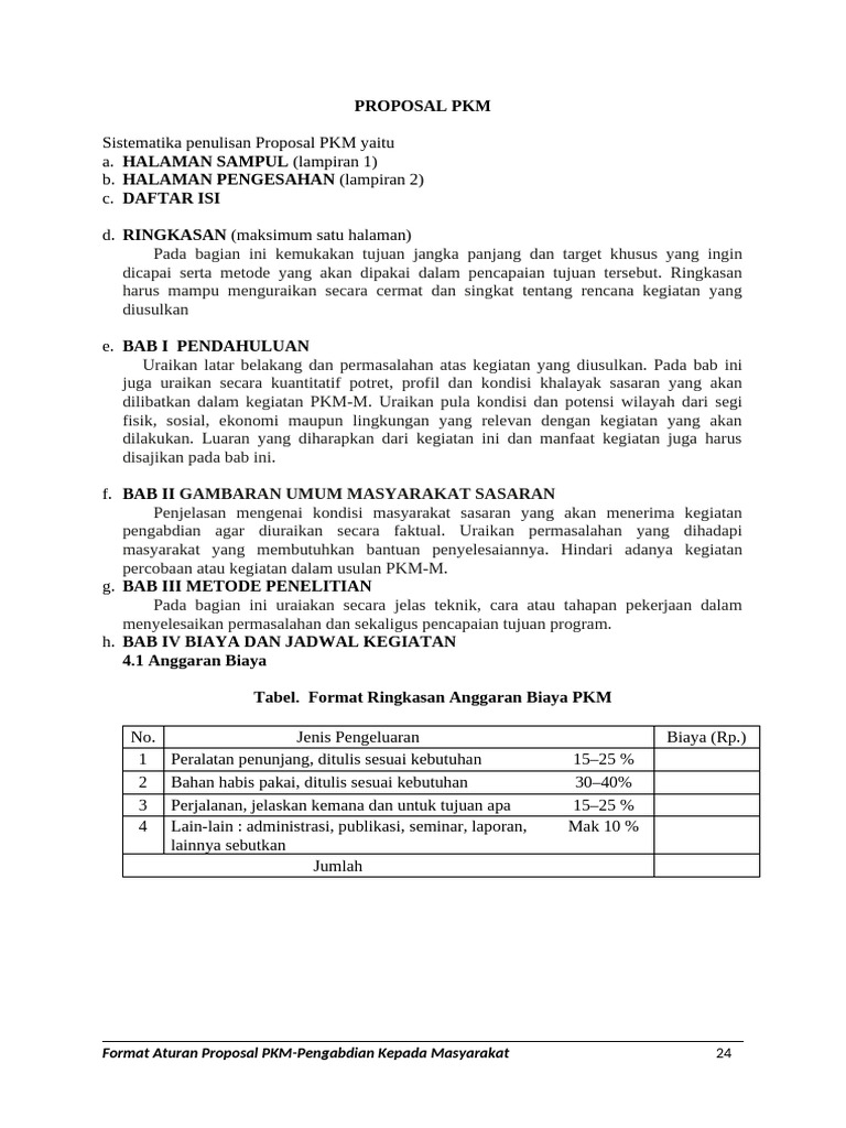 D. Format Aturan Proposal PKM Ed M1 | PDF