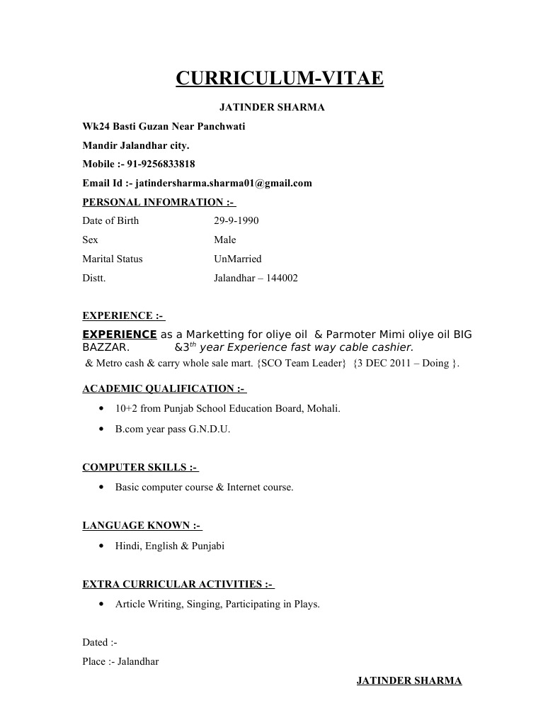 Jatinder Sharma's Professional CV | PDF