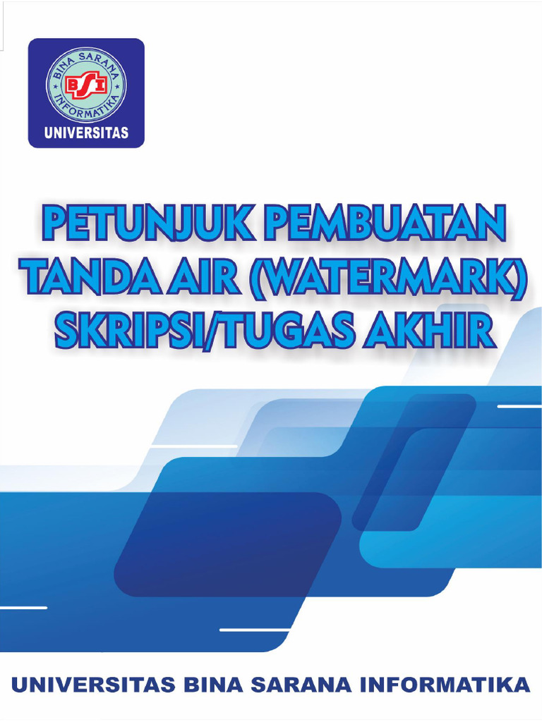 Petunjuk Pemberian Watermark Skripsi TA UBSI | PDF