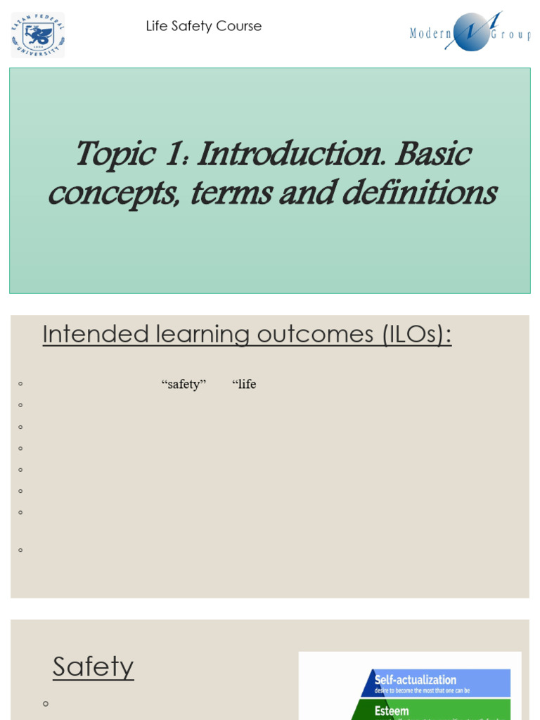 Topic 1 - Life Safety Introduction and Concepts - Lecture 1 - 2 | PDF | Hazards | Risk