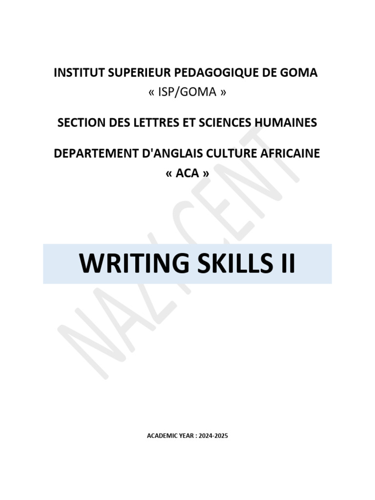6 Draft - Writing Skills 2 - Innocent | PDF | Semantics | Idea
