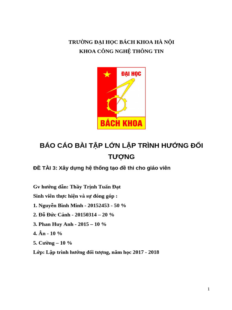Báo Cáo - OOP | PDF