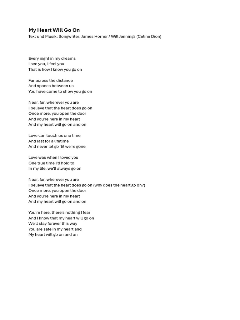 My Heart Will Go On | PDF